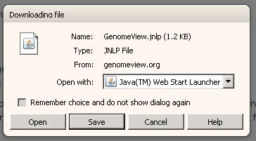Browser pop-up windows | GenomeView